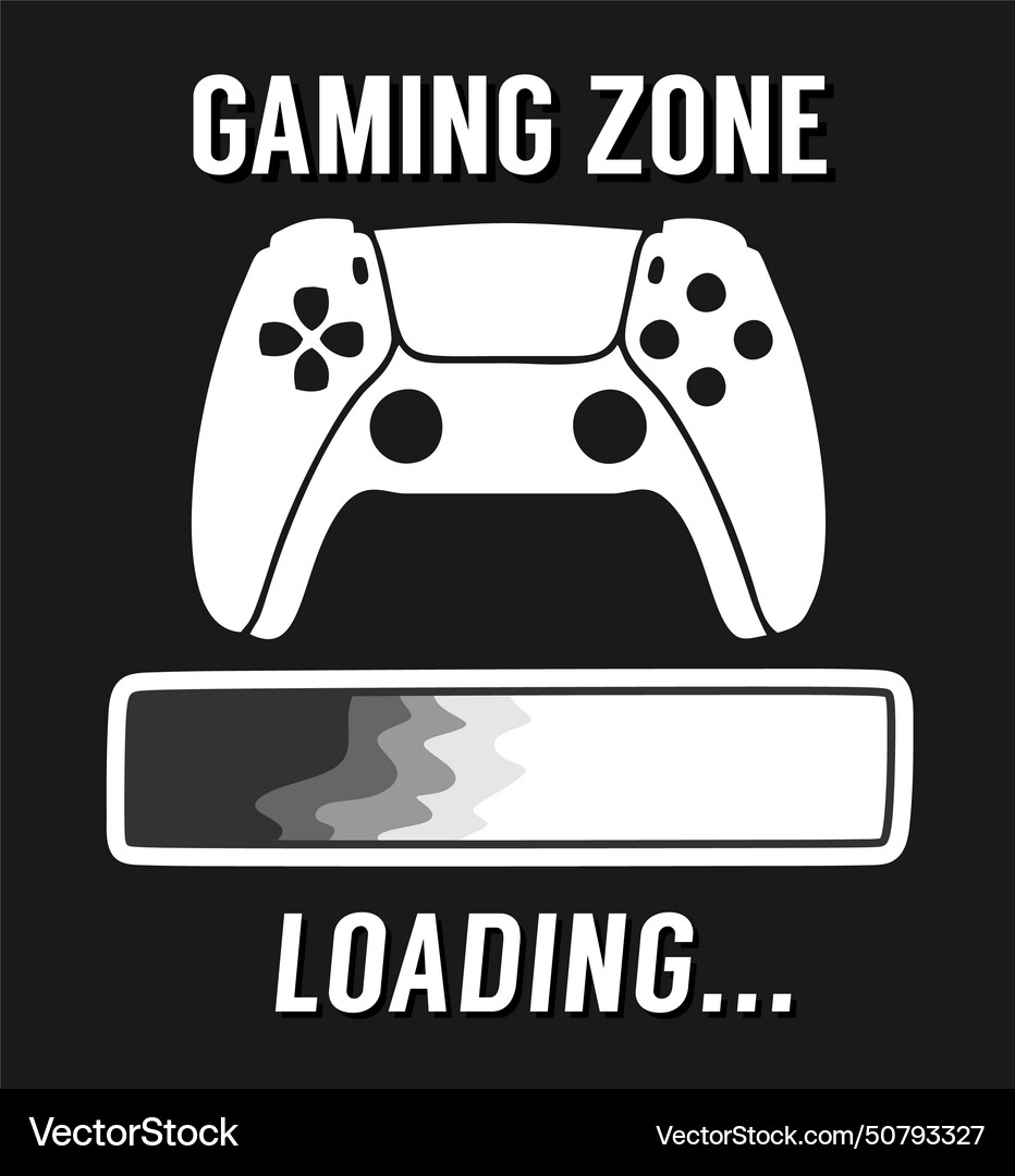 Gaming zone loading for gamers Royalty Free Vector Image