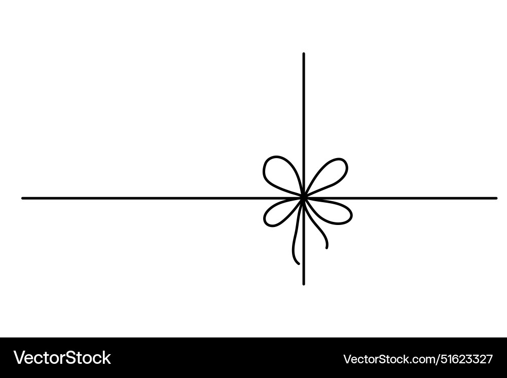 Gift bow icon doodle line drawing outline Vector Image