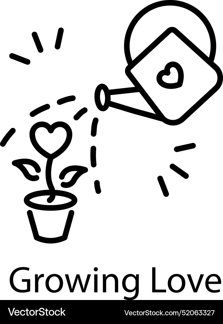 Growing love Royalty Free Vector Image - VectorStock