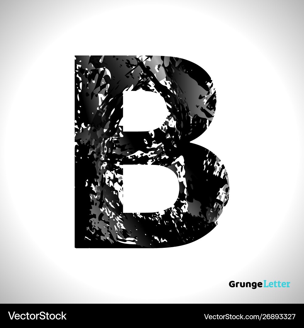 Grunge Black Letter B Sketch Royalty Free Vector Image