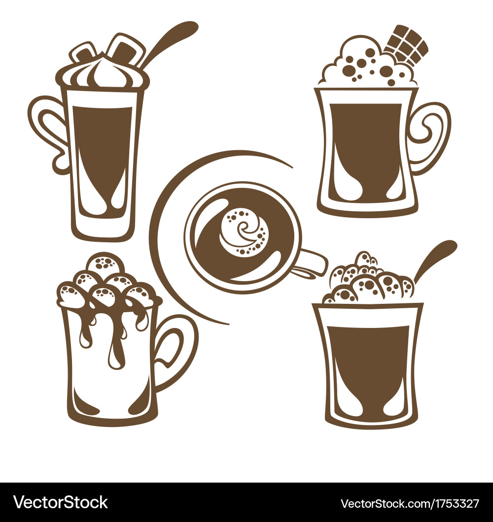 Hot drinks Royalty Free Vector Image - VectorStock