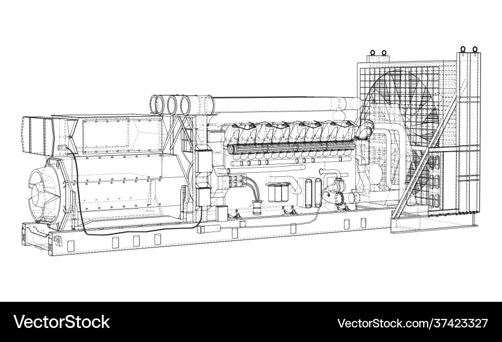 Large industrial diesel generator Royalty Free Vector Image