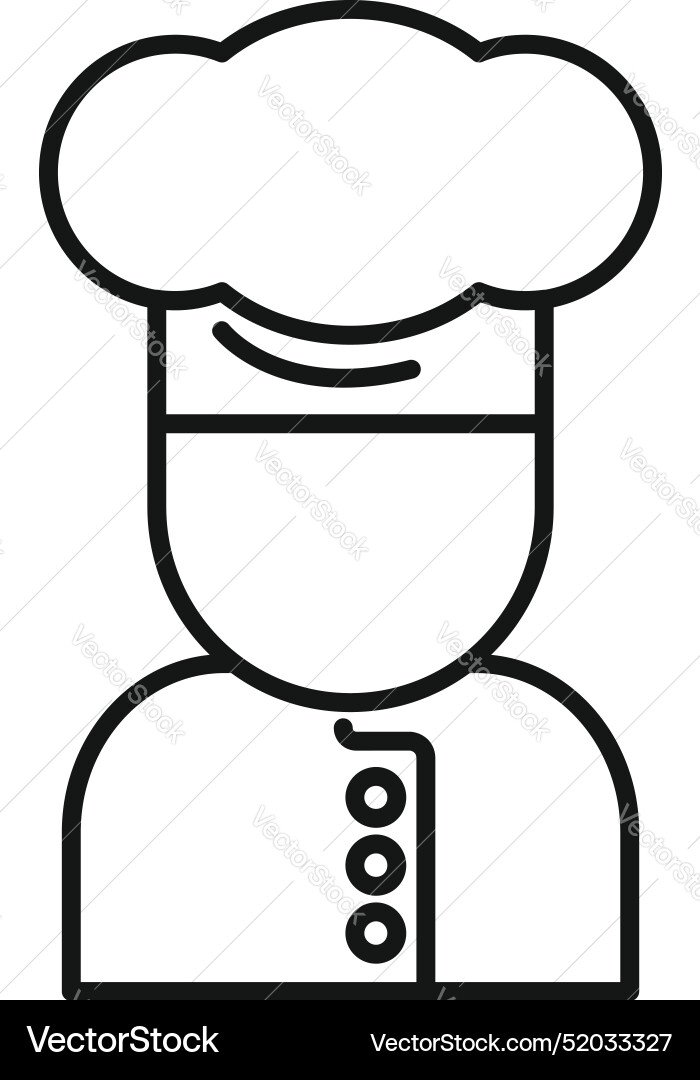 Professional chef wearing traditional uniform Vector Image