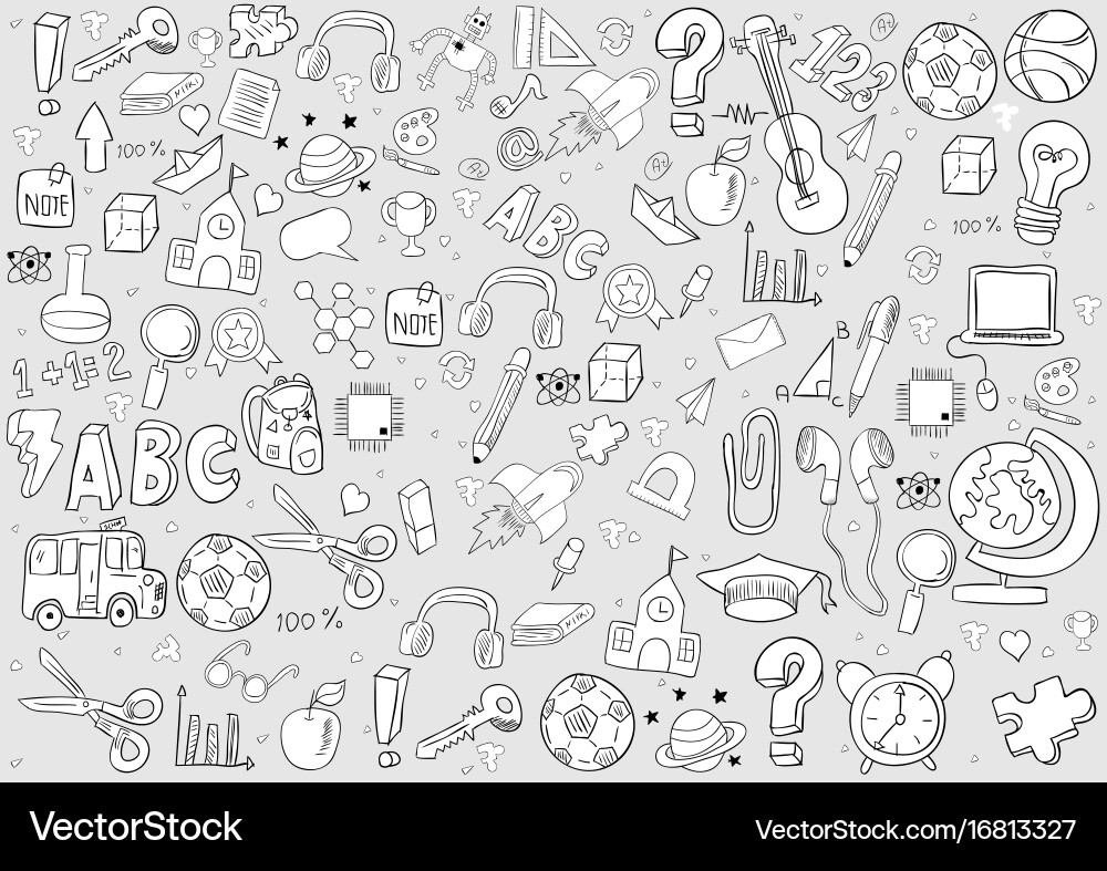 School and education background drawing by hand Vector Image