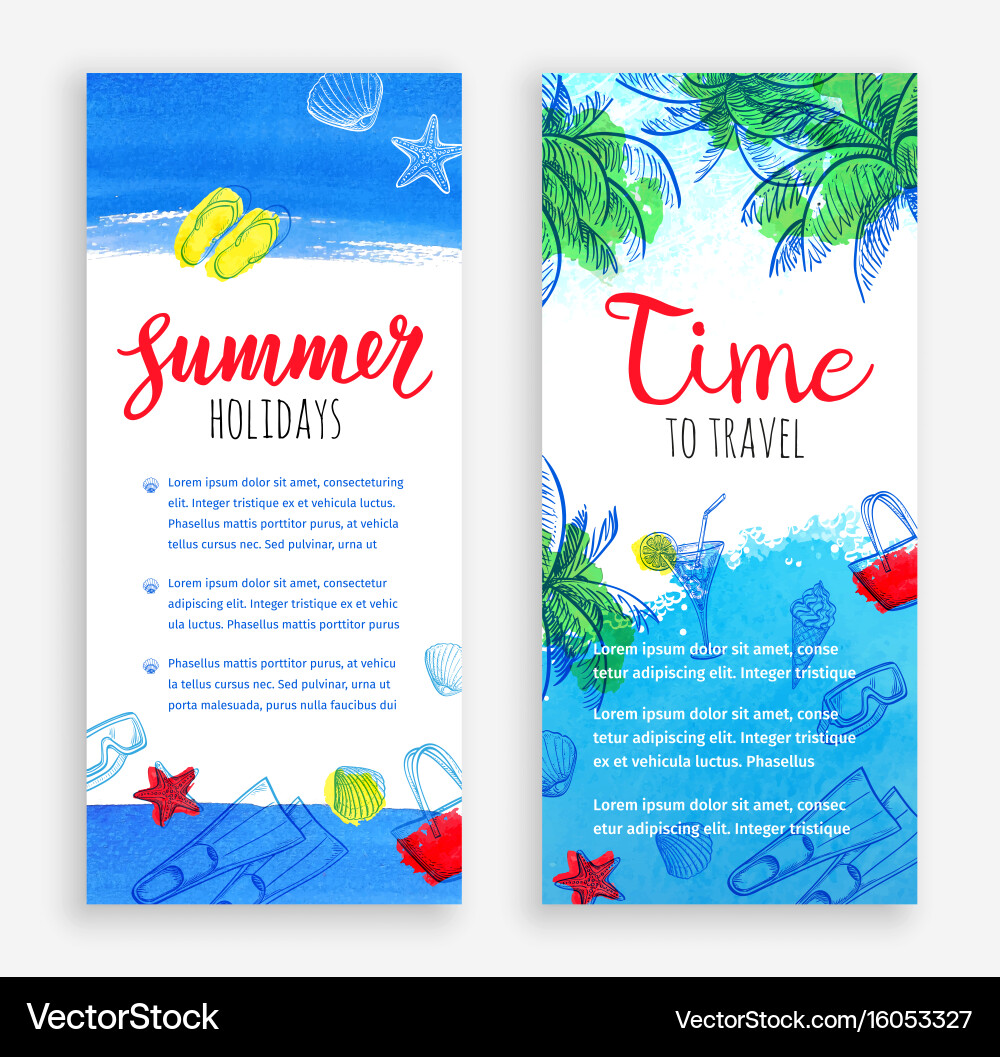 Summer Beach Templates Royalty Free Vector Image