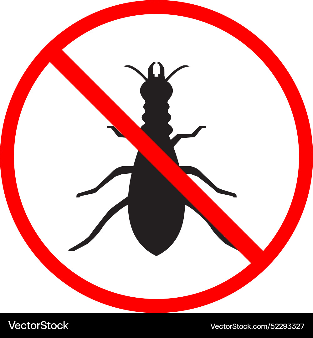 Termite free icon insect prohibition sign Vector Image