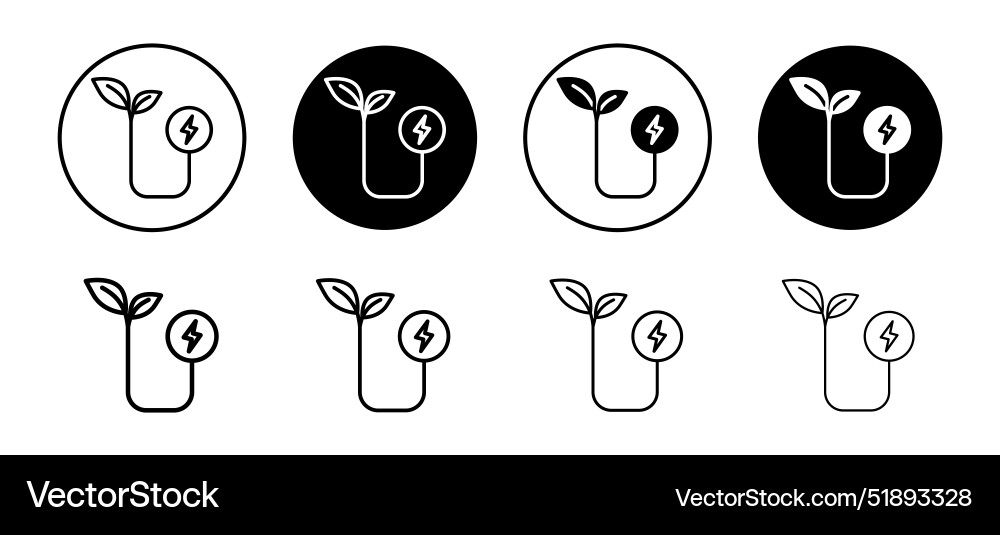 Biomass energy icon set collection Royalty Free Vector Image