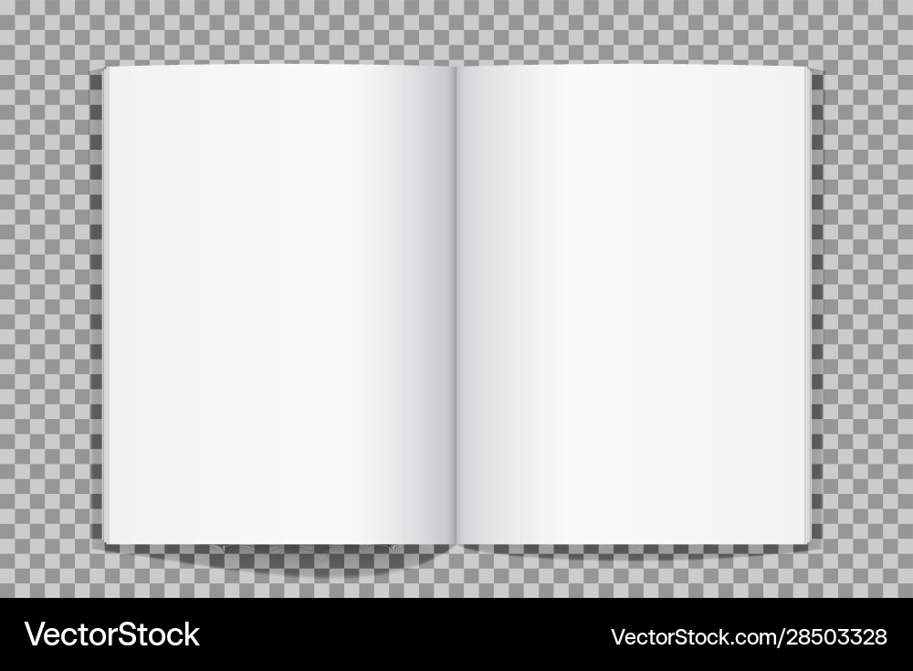 Blank opened magazine template open book page Vector Image