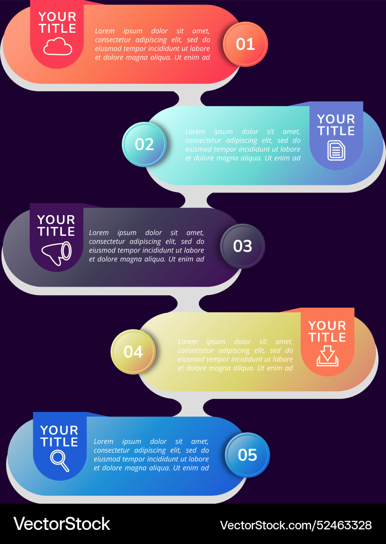 Colorful gradient infographic Royalty Free Vector Image
