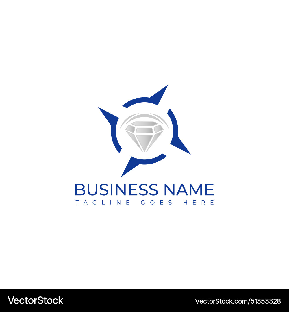 Diamond compass logo icon design Royalty Free Vector Image