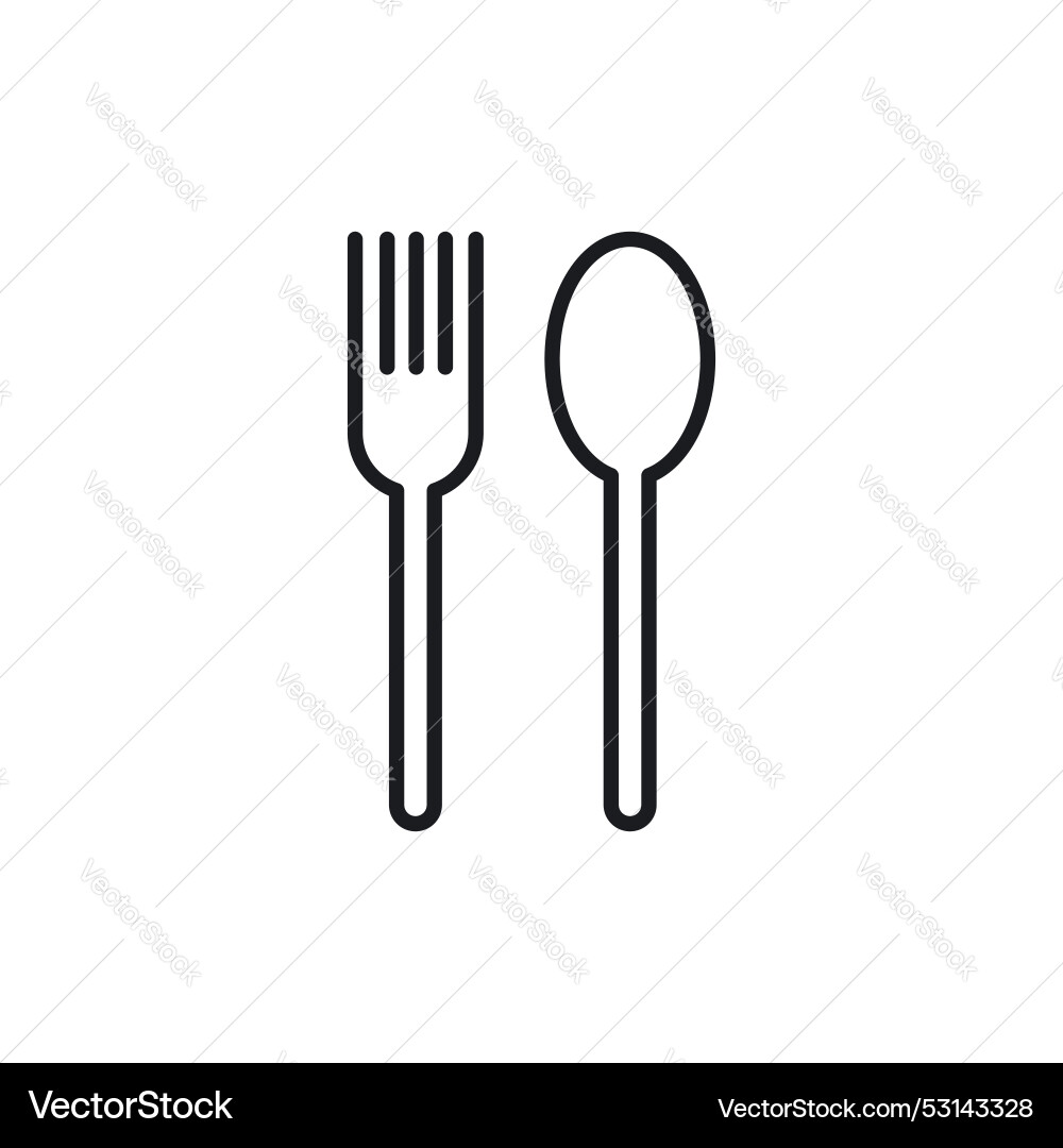 Fork spoon icon symbol on white background Vector Image