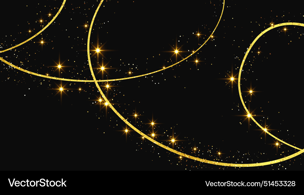 Gold glittering confetti wave and stardust Vector Image
