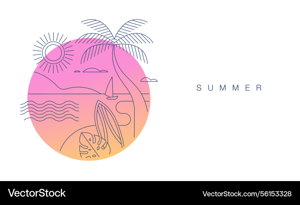 Minimalist summer concept design with color Vector Image