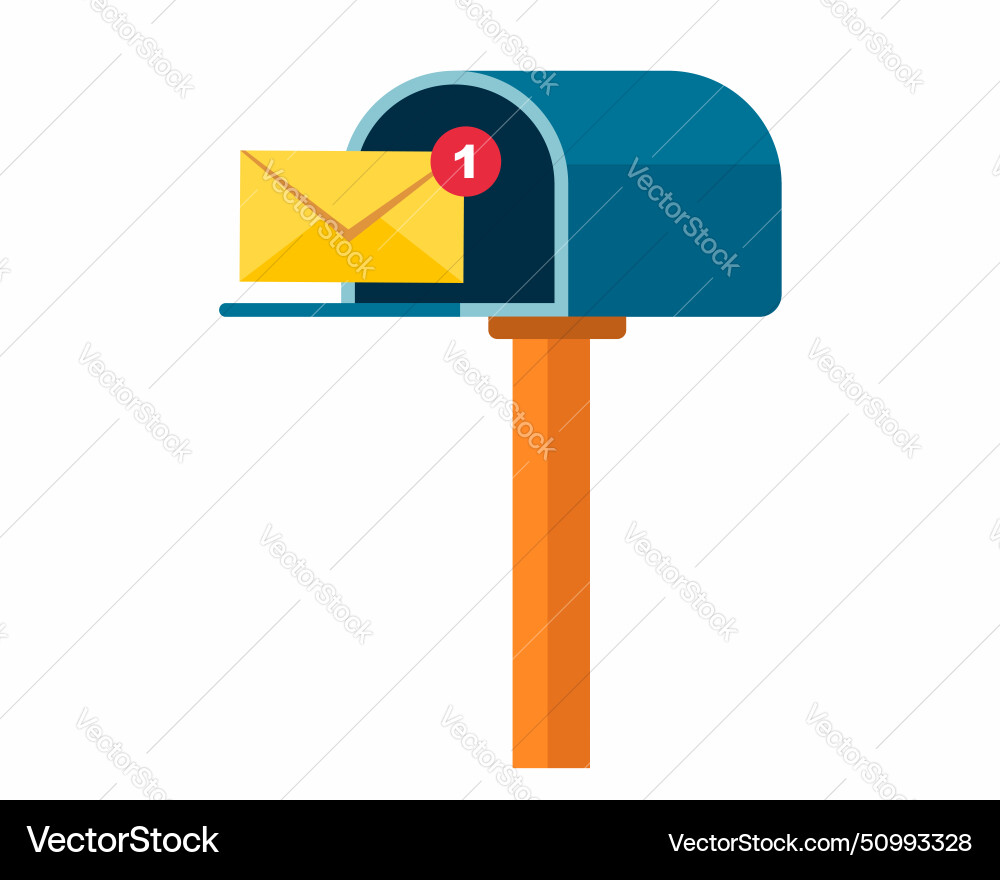 Open mail box with an envelope Royalty Free Vector Image
