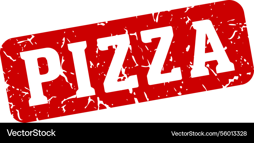 Pizza rectangular sign pizza stamp Royalty Free Vector Image