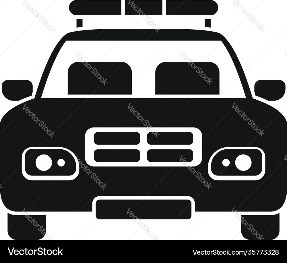 Police car icon simple style Royalty Free Vector Image