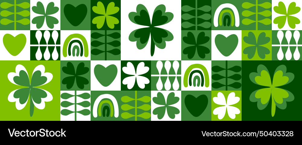 Saint patricks day horizontal banner with four Vector Image