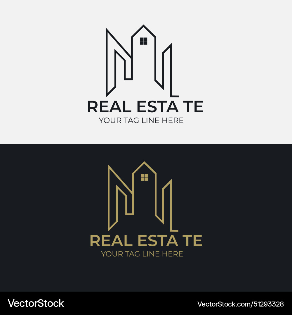 Simple minimalistic real estate logo design Vector Image