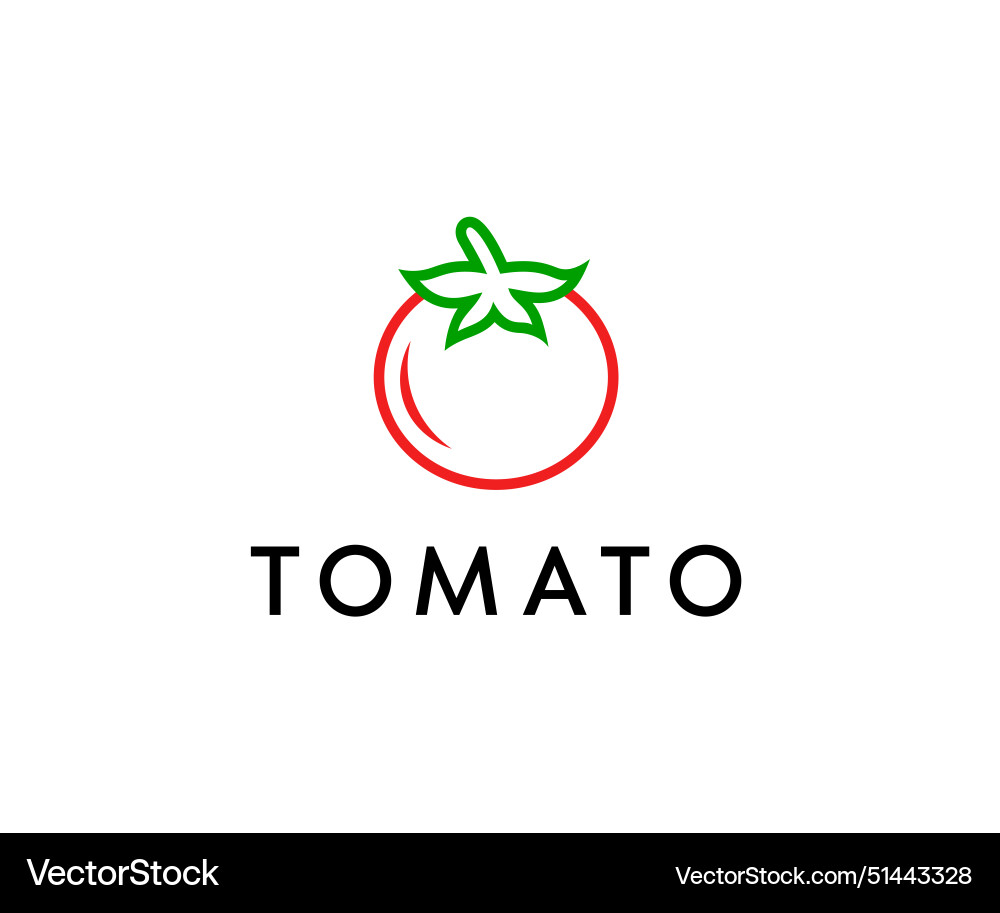 Tomato logo design template or outline Royalty Free Vector