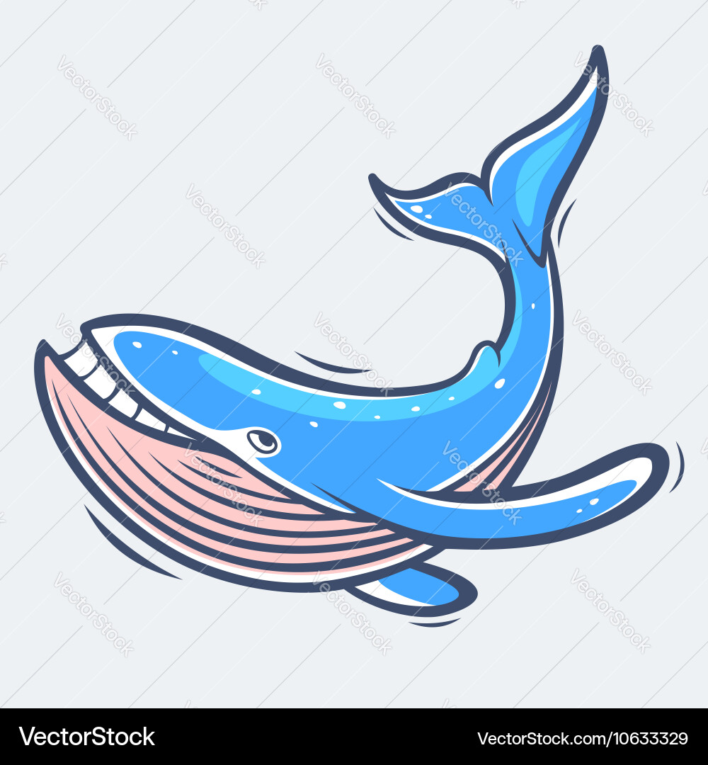 Blue whale sea life Royalty Free Vector Image - VectorStock