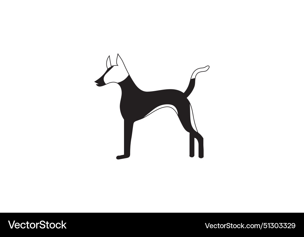 Create minimal style basenji dog icon design Vector Image