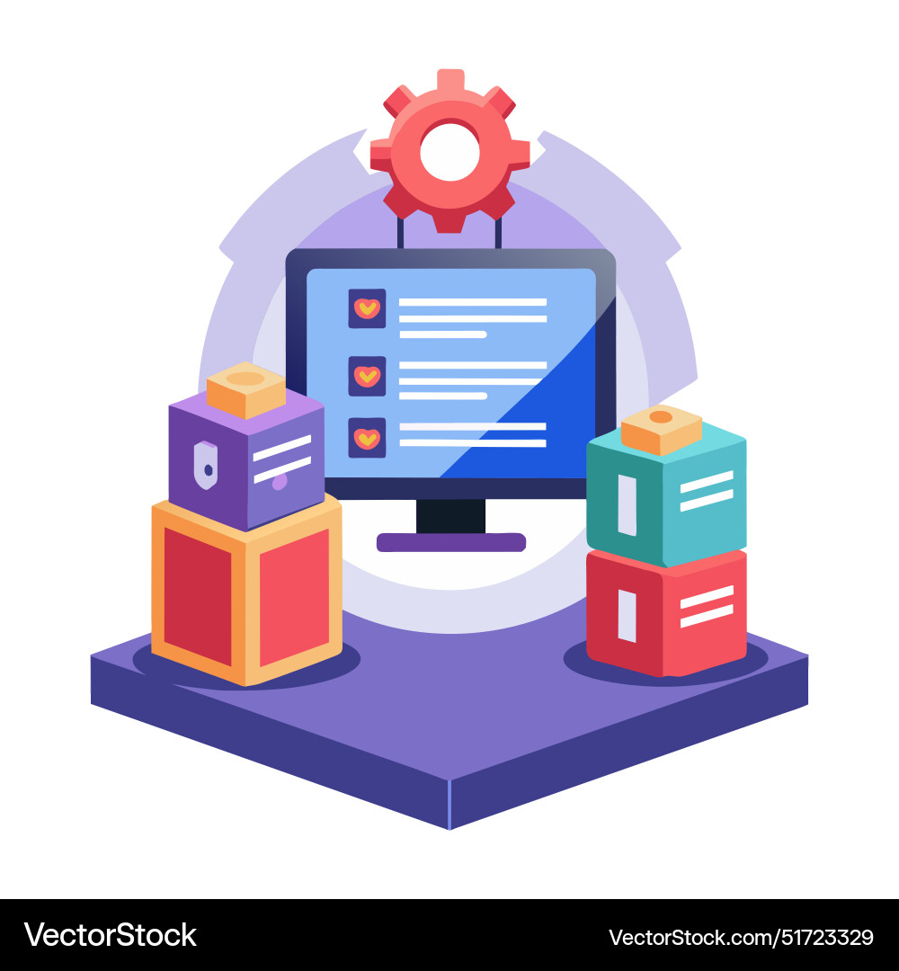 Developer center sdk flat on white background Vector Image