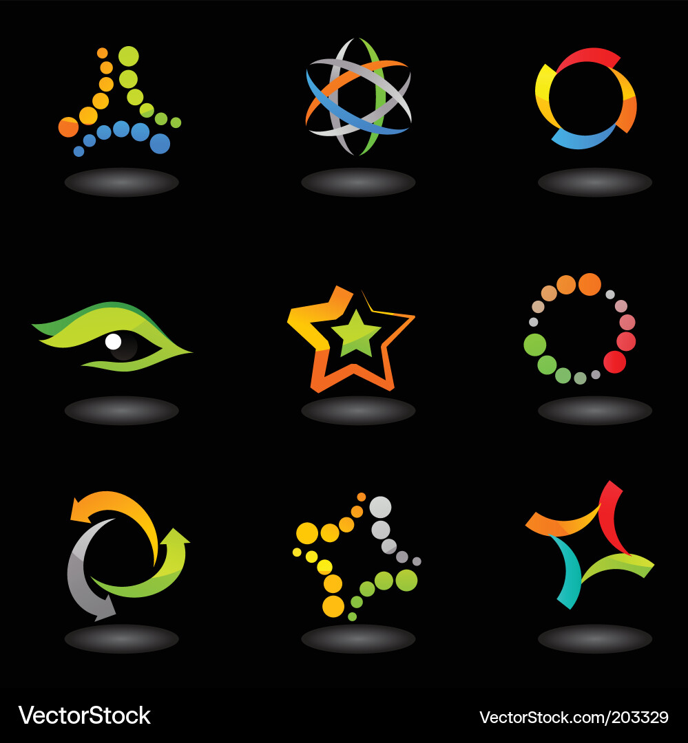 Glossy icons and logos Royalty Free Vector Image