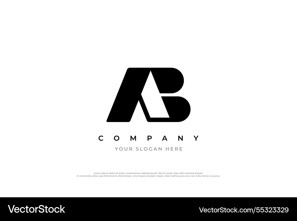 Initial ab monogram logo design Royalty Free Vector Image