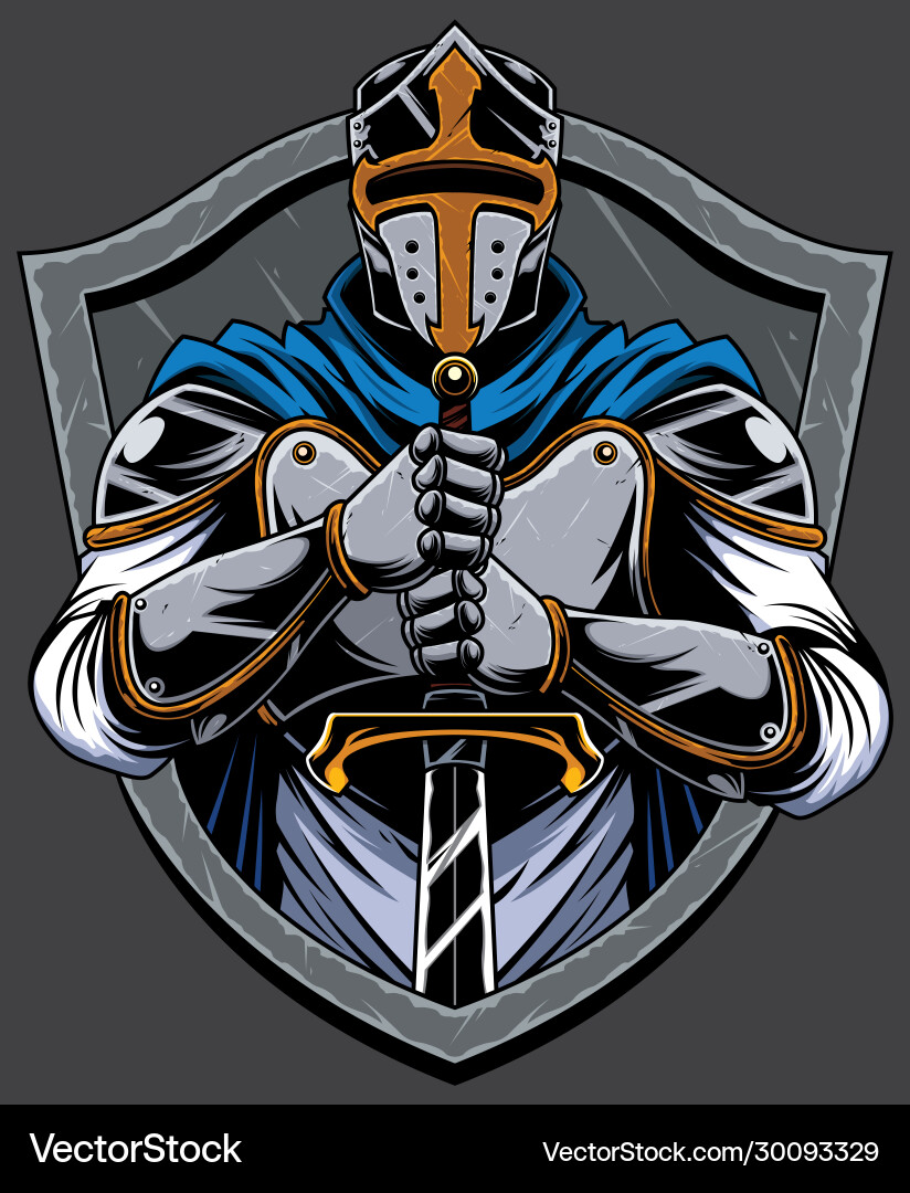Knight Templar Mascot Illustration Royalty Free Vector Image