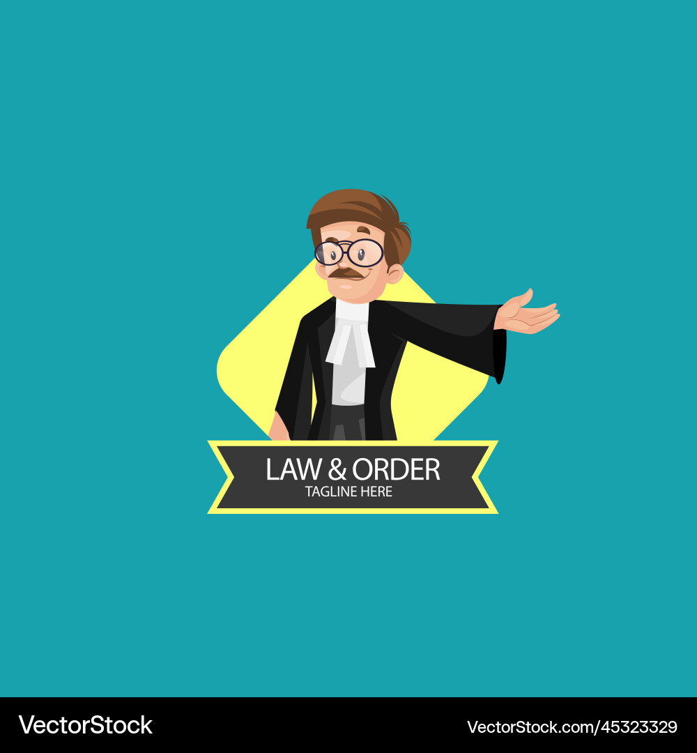 Law and order mascot logo Royalty Free Vector Image