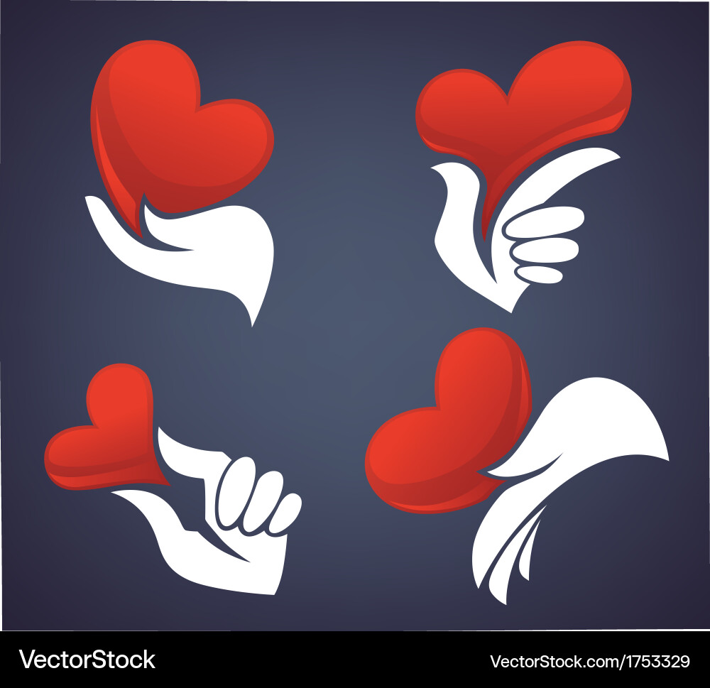 Love and hands Royalty Free Vector Image - VectorStock