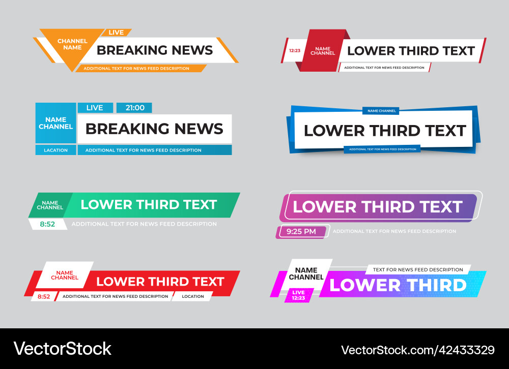 Lower third with creative design paper overlay Vector Image