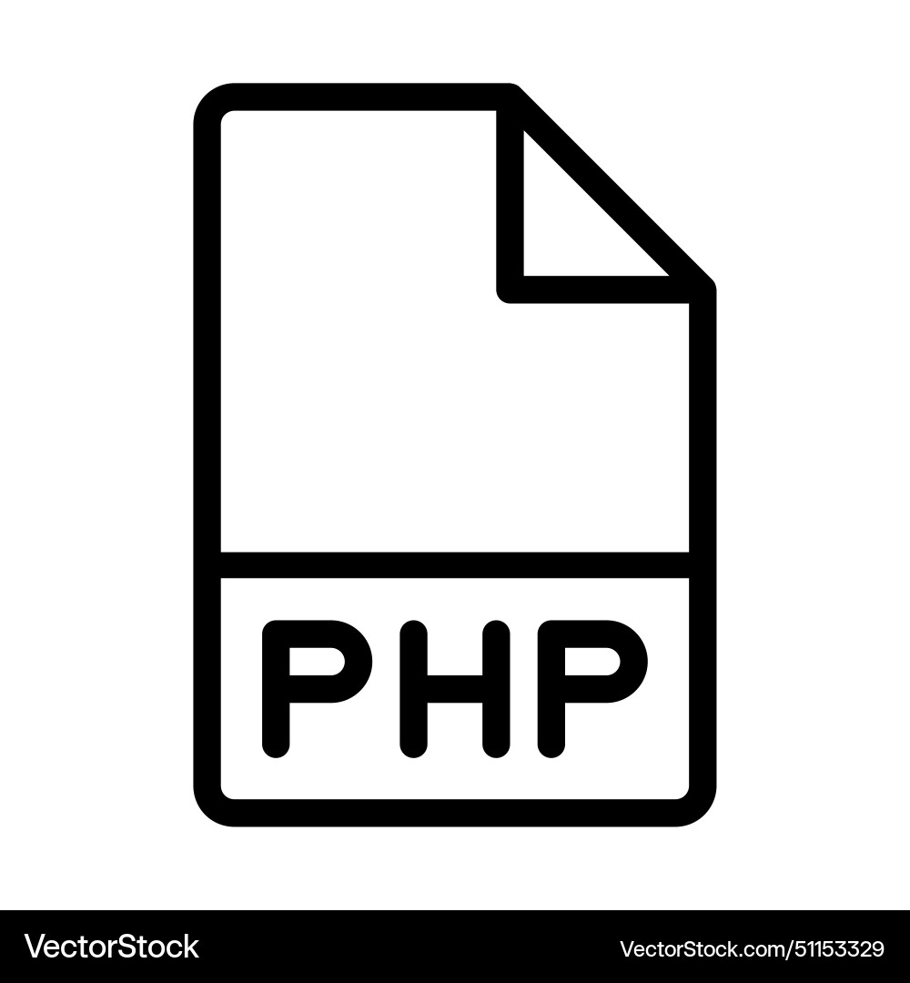 Php File Type Icons Files And Document Format Vector Image