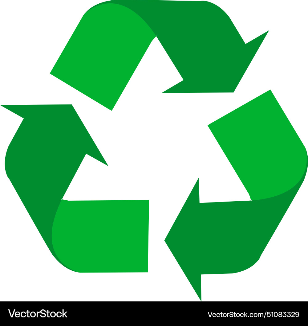Recycling green sign symbol Royalty Free Vector Image