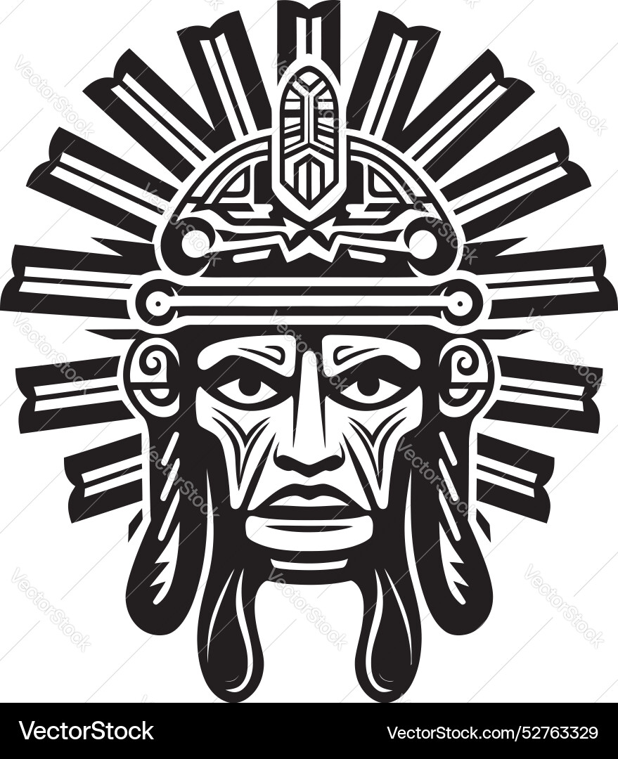 Reviving aztec history logo designs tribute Vector Image
