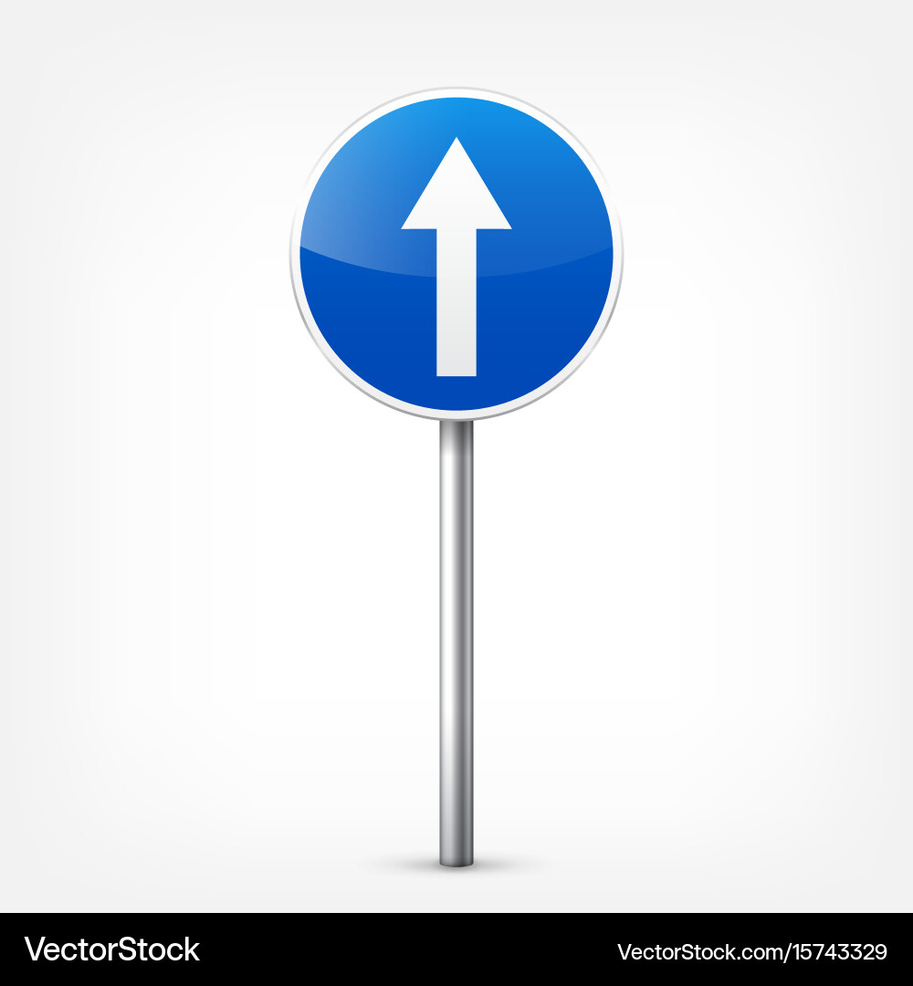 Road blue signs collection isolated on white Vector Image