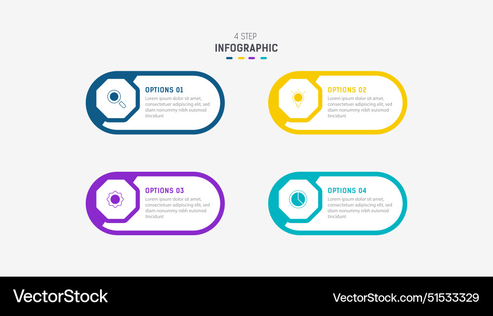 Three Step Infographic Label Design Template Vector Image