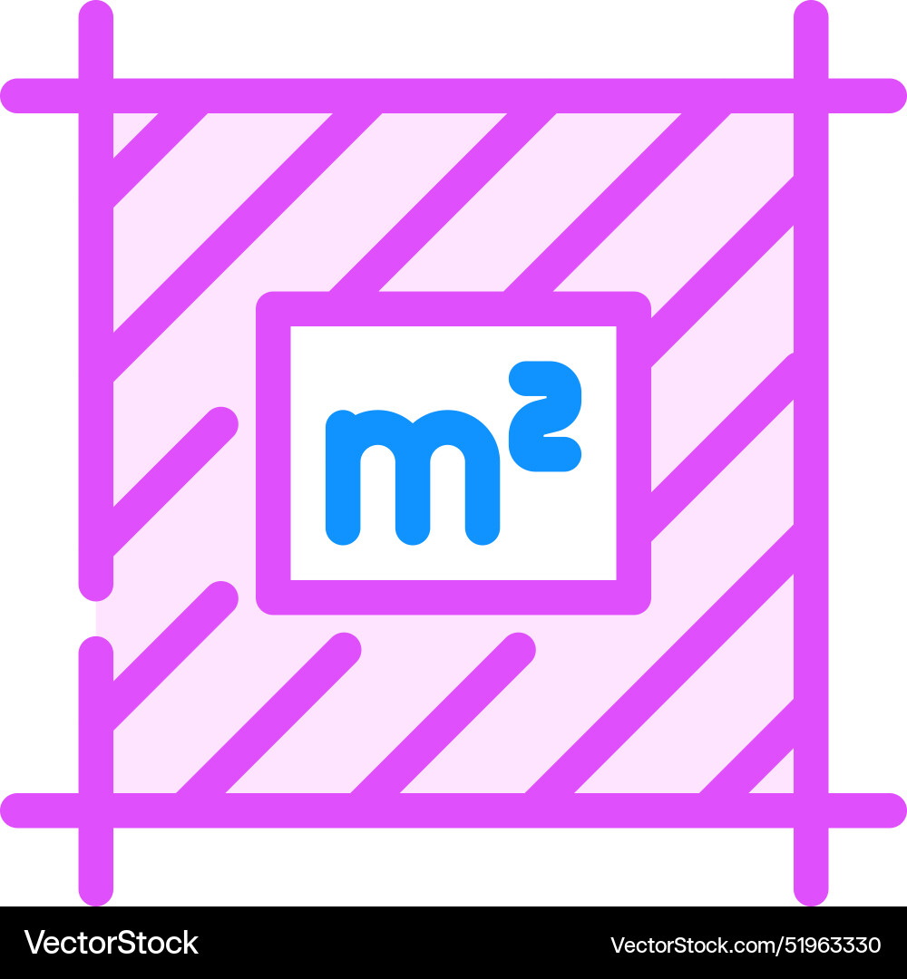 Area square metre label product caution color icon