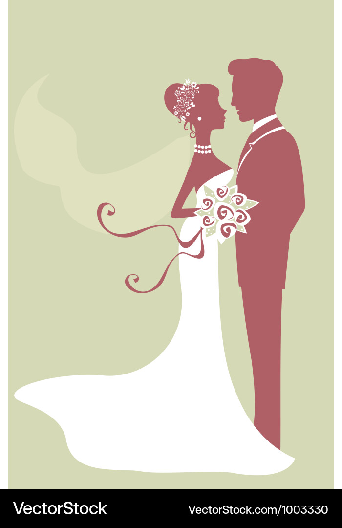 Beautiful bride and groom Royalty Free Vector Image