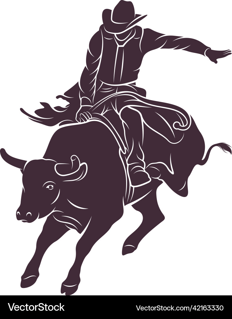 Bull rider design creative Royalty Free Vector Image