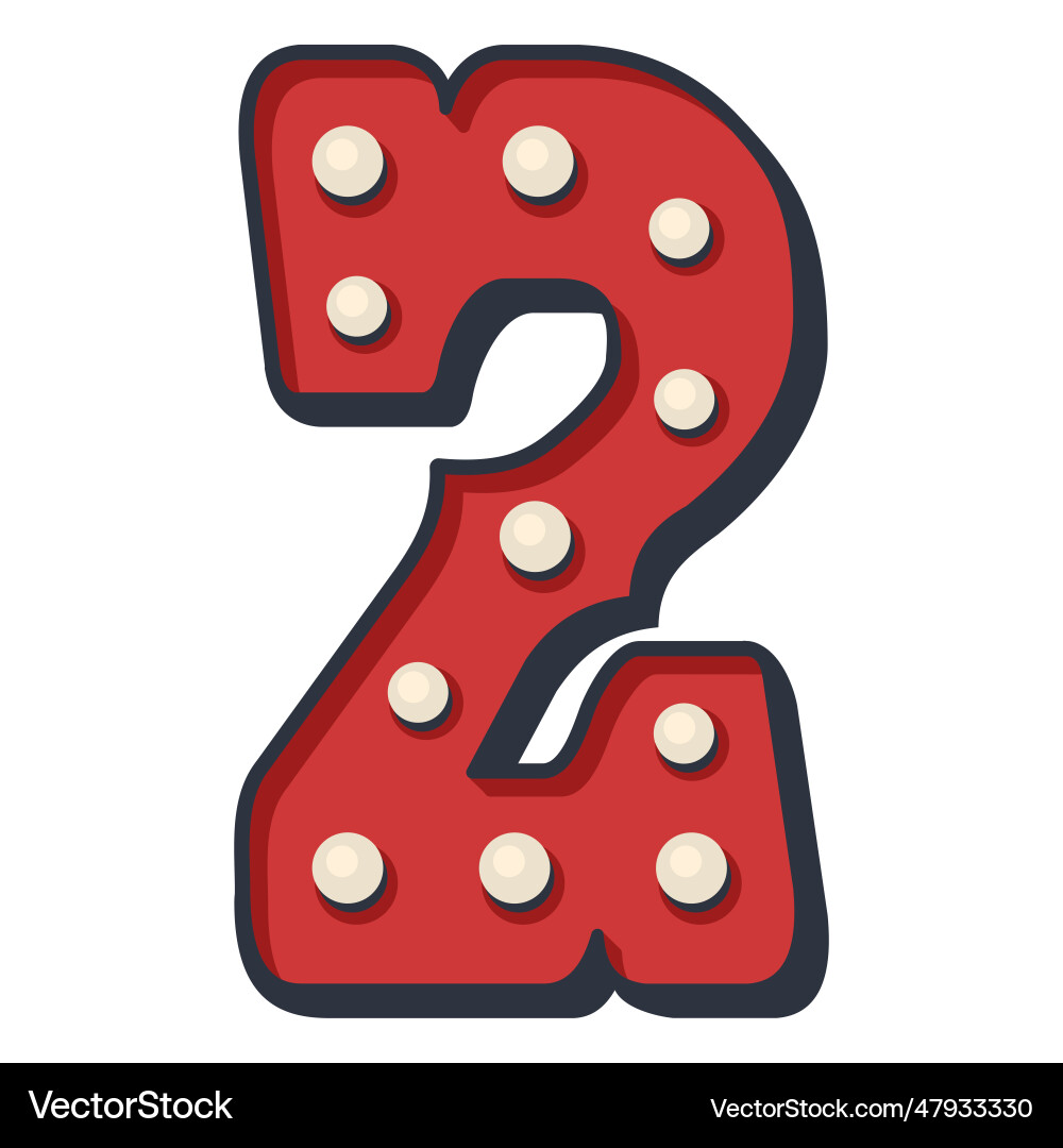 Carnival number two color Royalty Free Vector Image