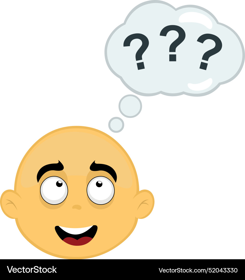 Emoticon cloud of thought question signs Vector Image