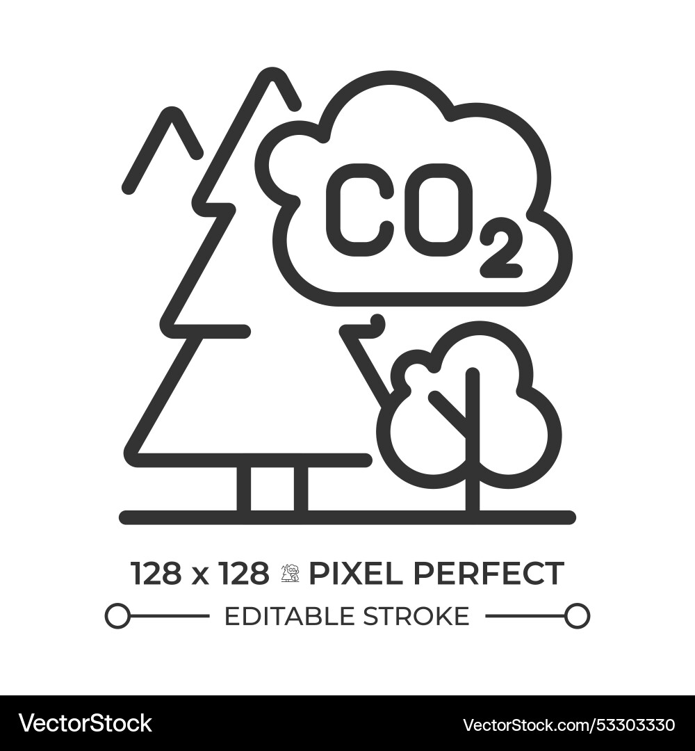 Forest carbon linear icon Royalty Free Vector Image
