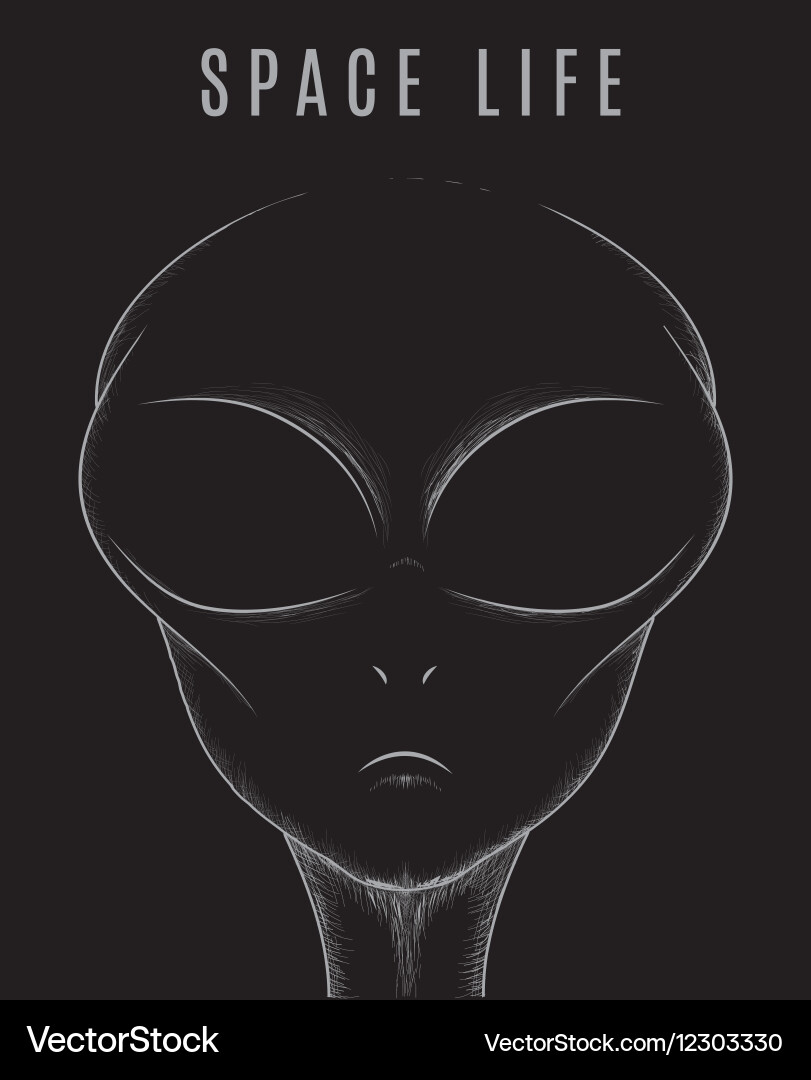 Head of space alien Royalty Free Vector Image - VectorStock