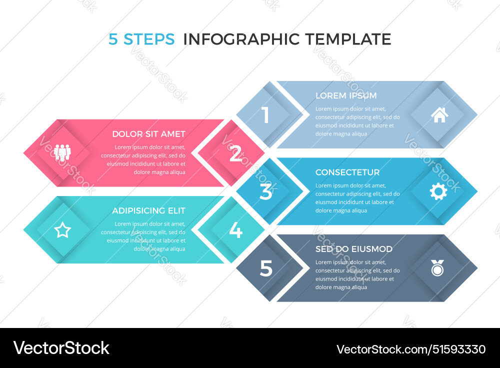 Infographic template - 5 elements Royalty Free Vector Image