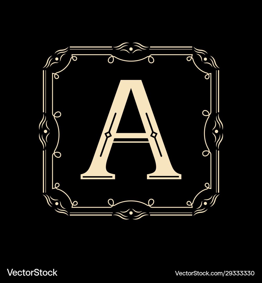 Ornate Gold Border Frame Royalty Free Vector Image
