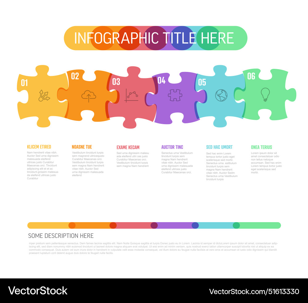 Six Steps Multipurpose Infographic Template Vector Image
