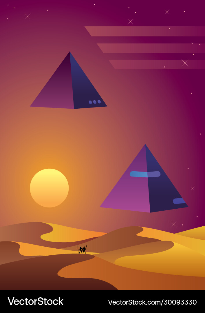Synthwave desert background Royalty Free Vector Image