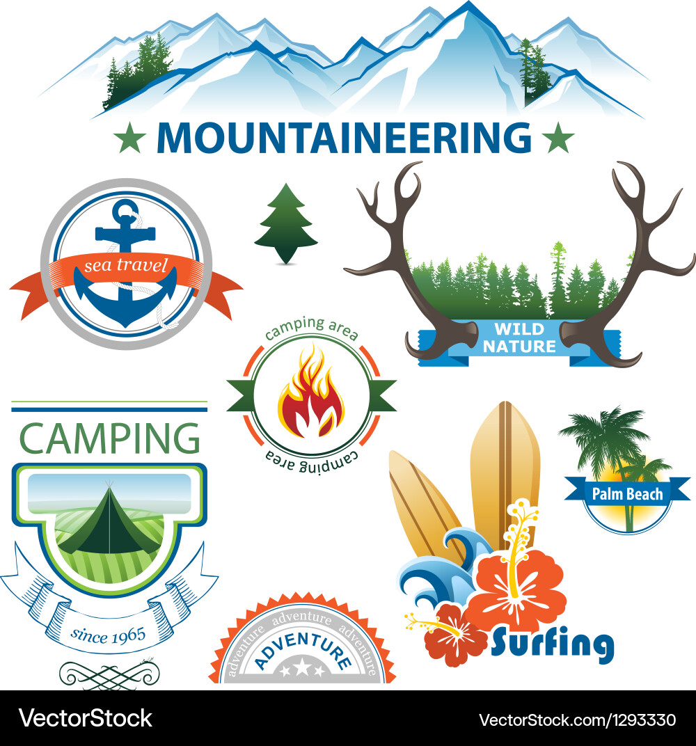 Travel emblems Royalty Free Vector Image - VectorStock
