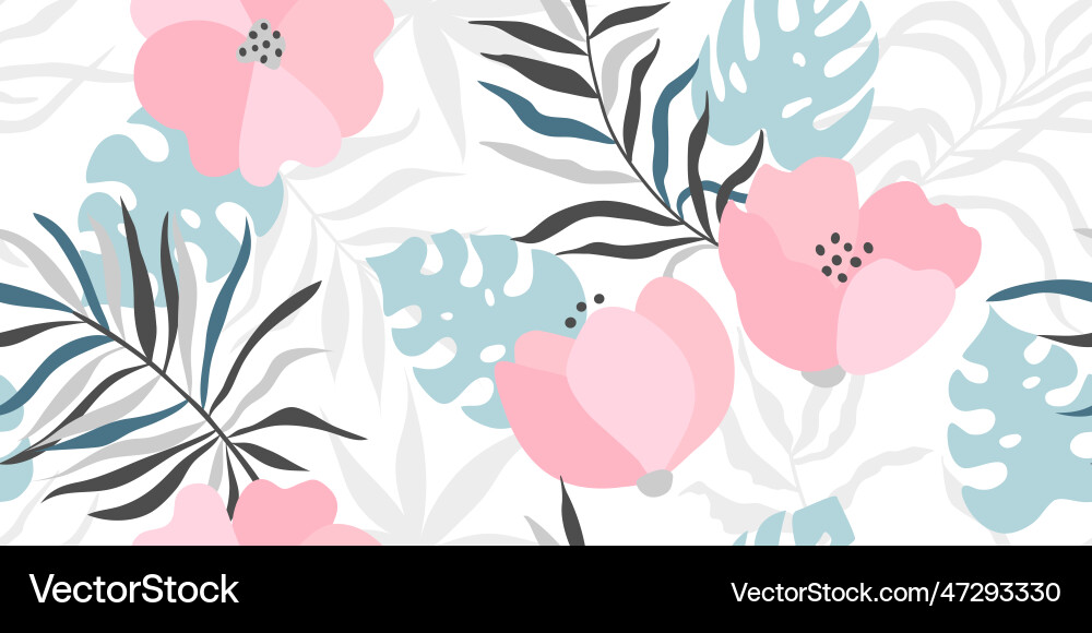 Tropical Floral Seamless Pattern Royalty Free Vector Image